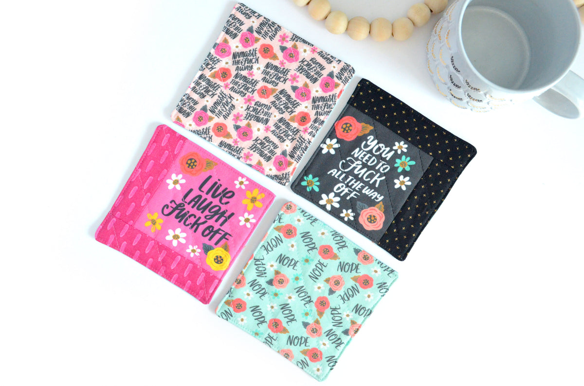 Sweary "Live, Laugh..." Coaster Set – Sew&Tell Handmade