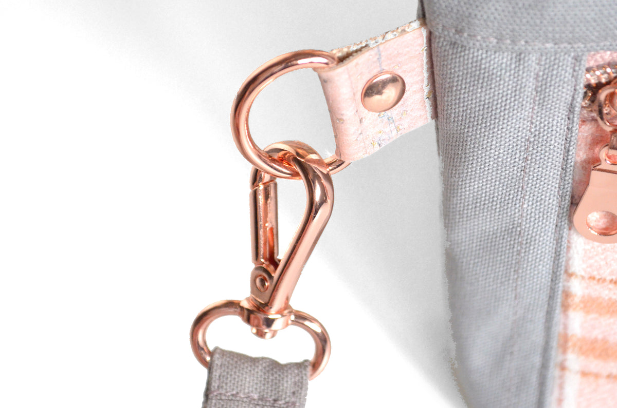 Rose Gold Plaid Flannel Double-Zip Wristlet – Sew&Tell Handmade